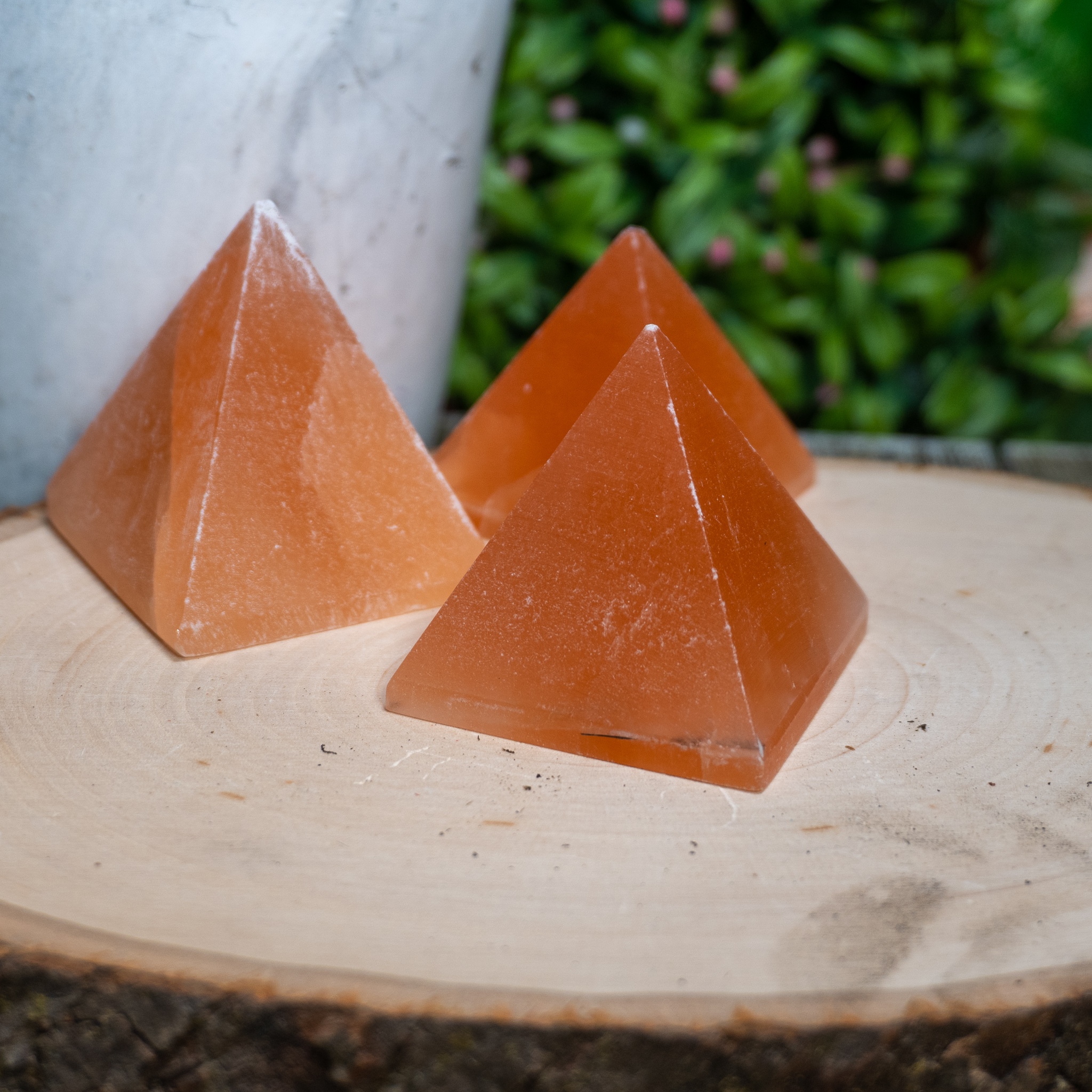 Orange Selenite Pyramid - The Crystal Council
