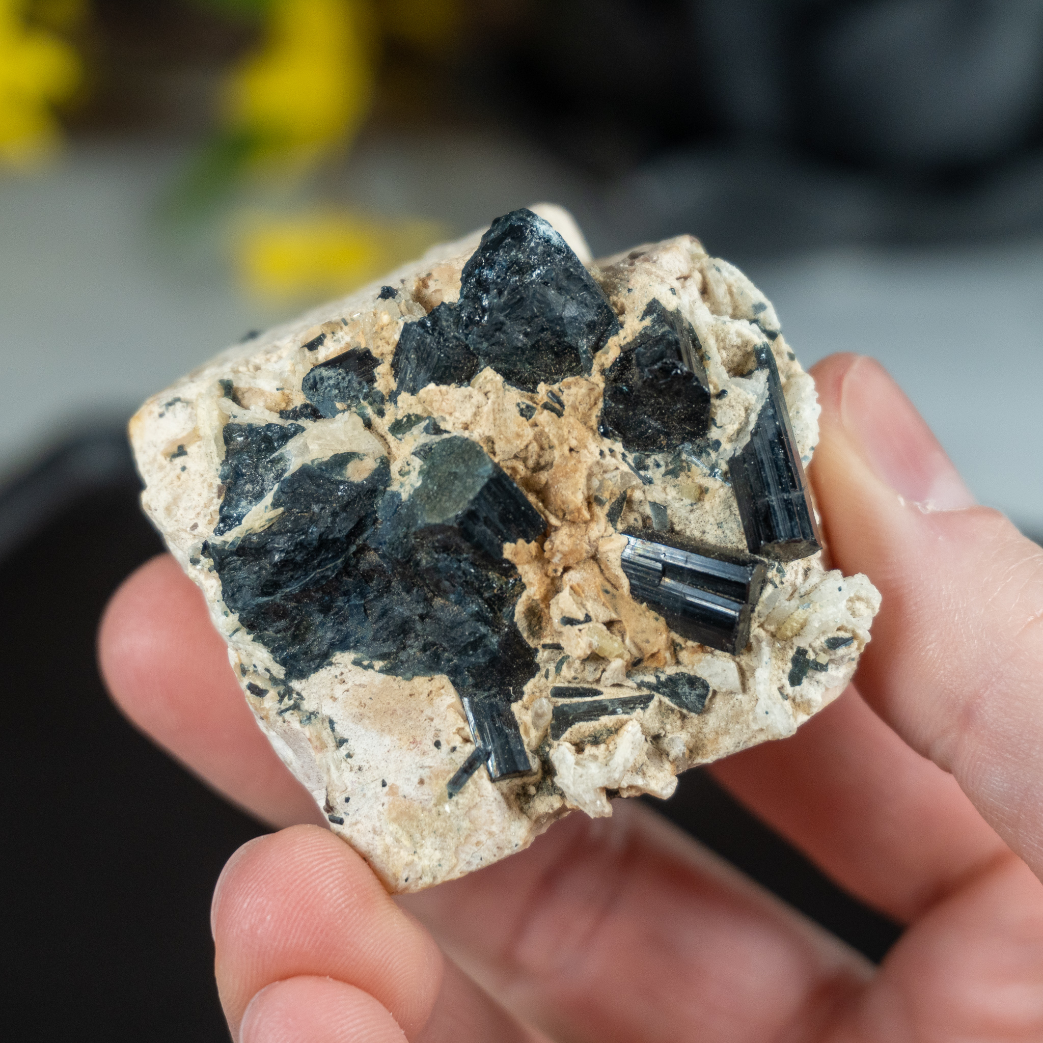 Green Tourmaline on Albite #2 - The Crystal Council