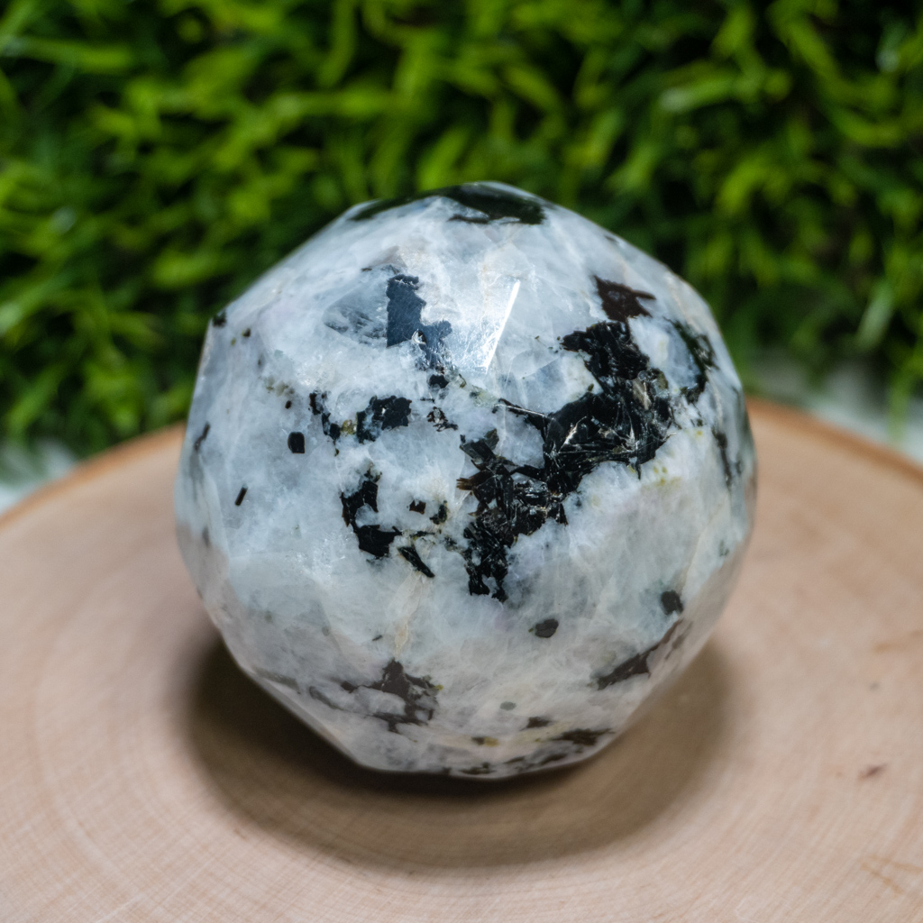 Large Rainbow Moonstone Sphere (Faceted) - The Crystal Council