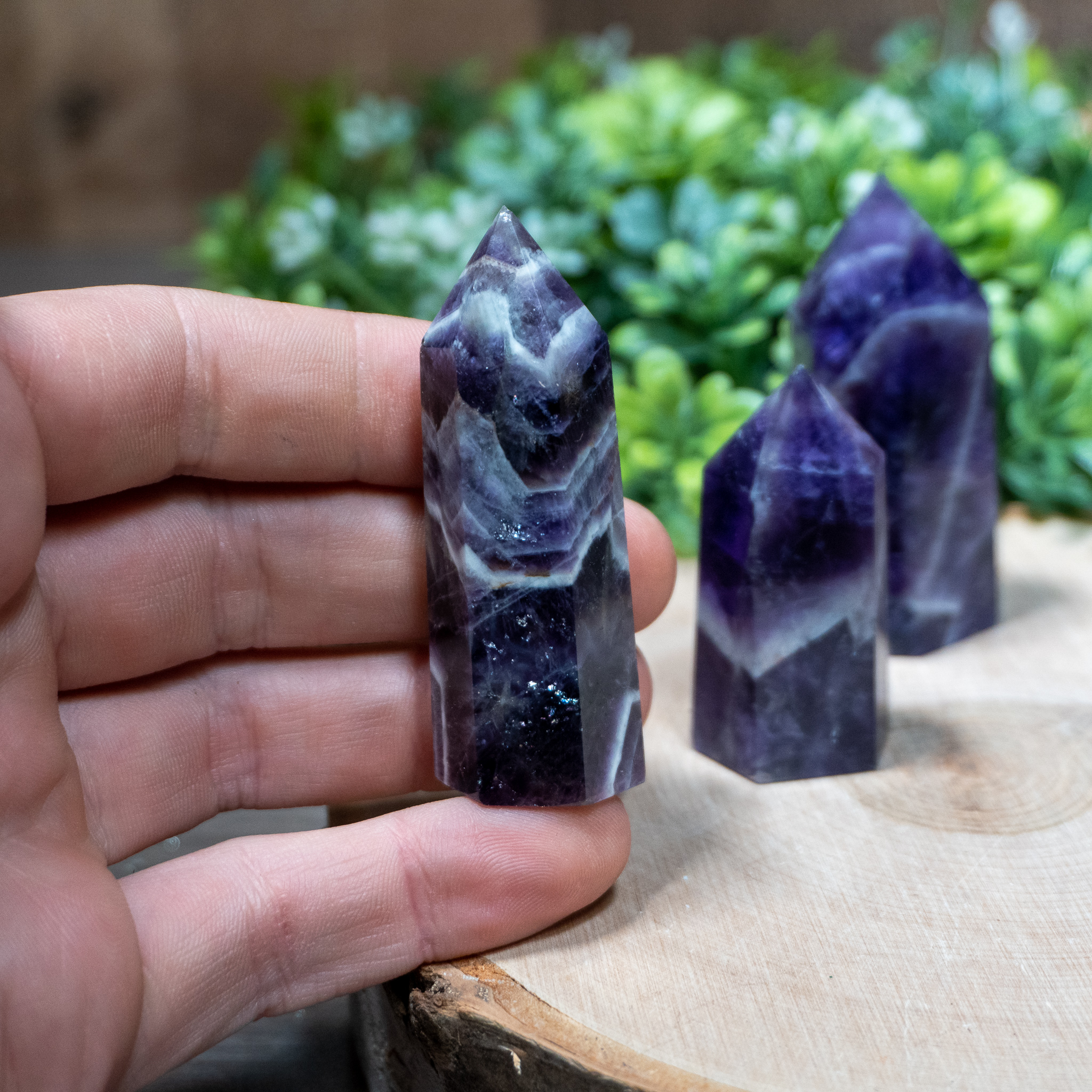 Small Chevron Amethyst Tower - The Crystal Council