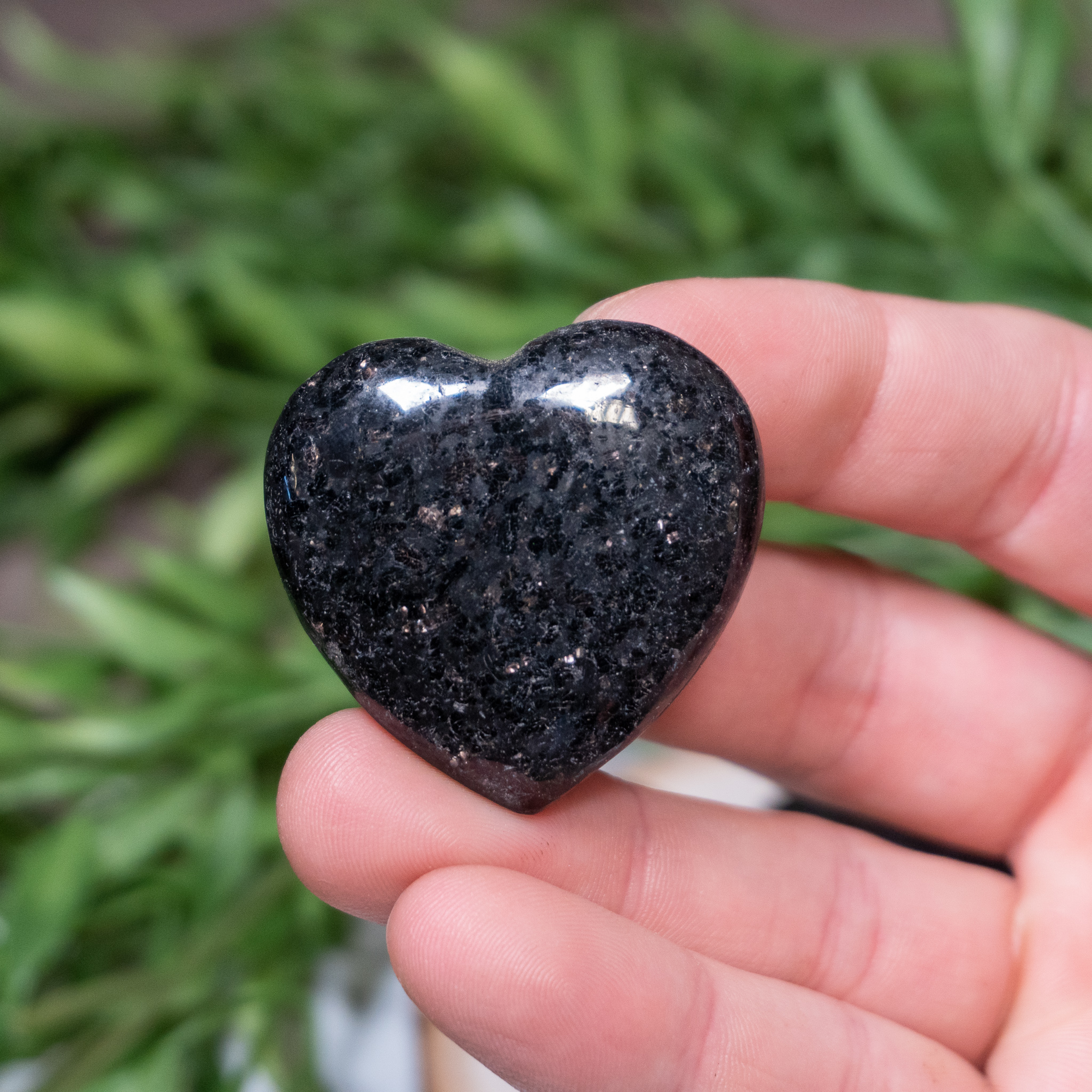 Nuummite heart - The Crystal Council