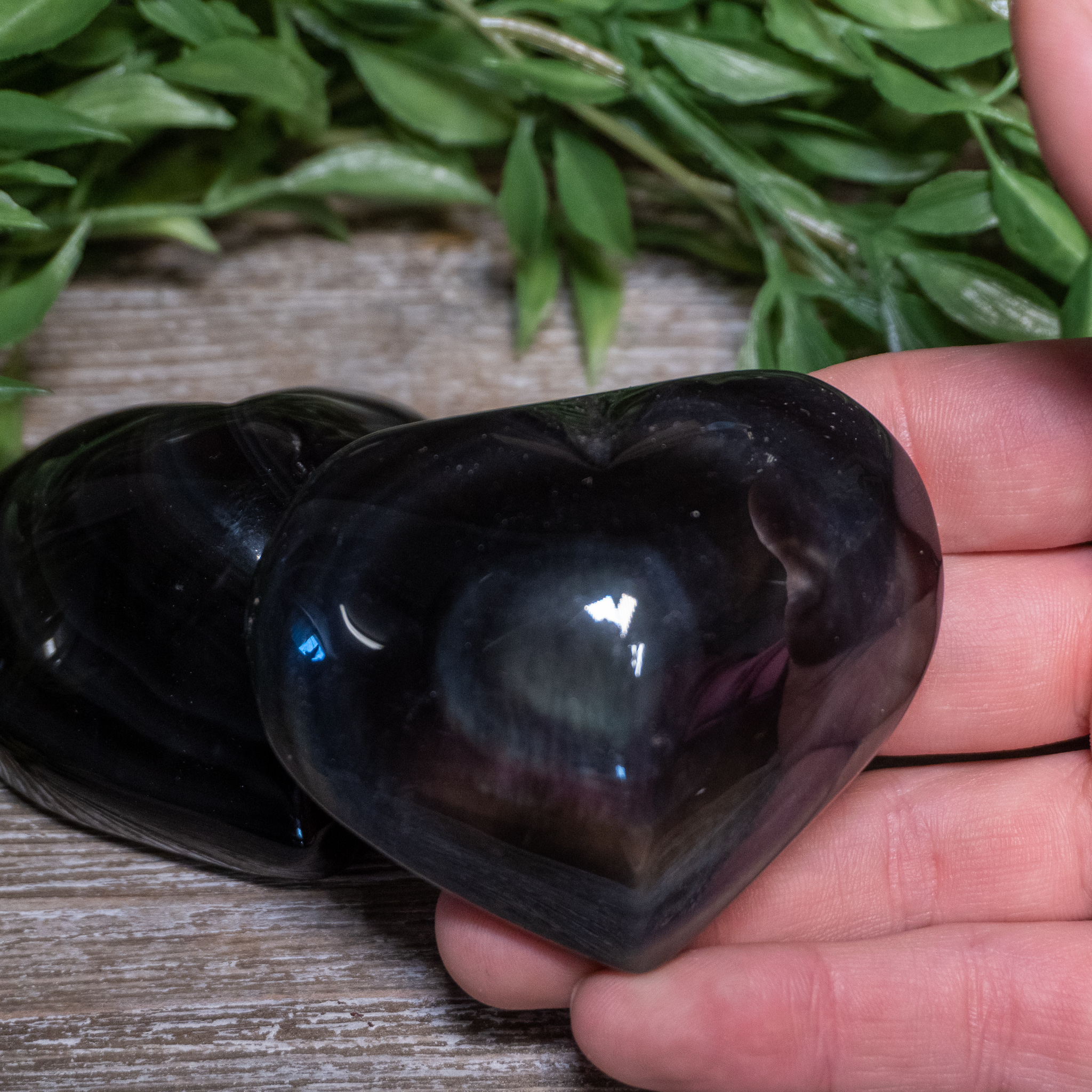 Rainbow Obsidian Heart - The Crystal Council