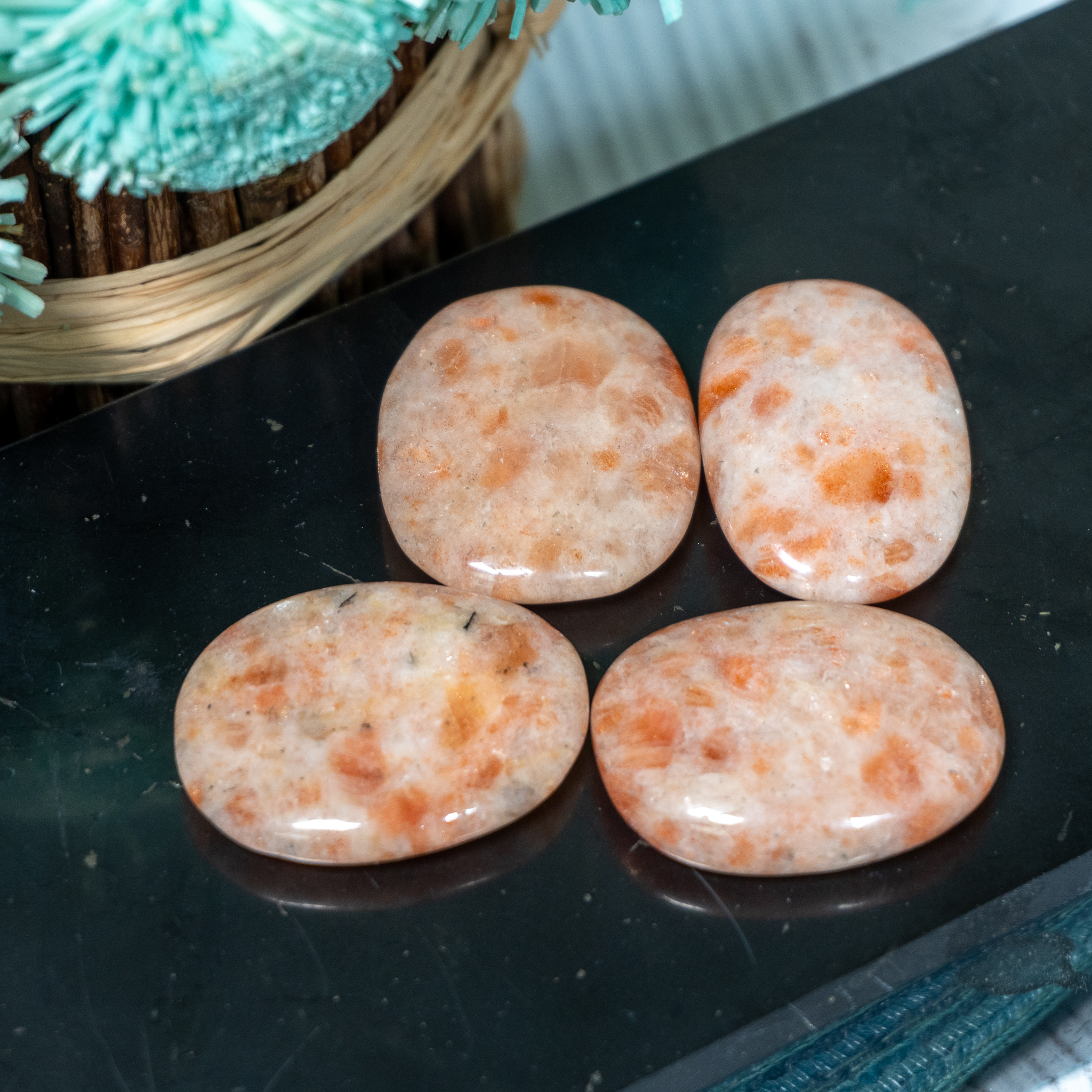 Small Sunstone Palmstone - The Crystal Council