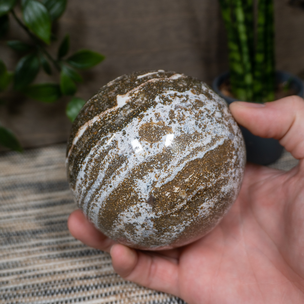 Ocean Jasper Sphere #3 - The Crystal Council
