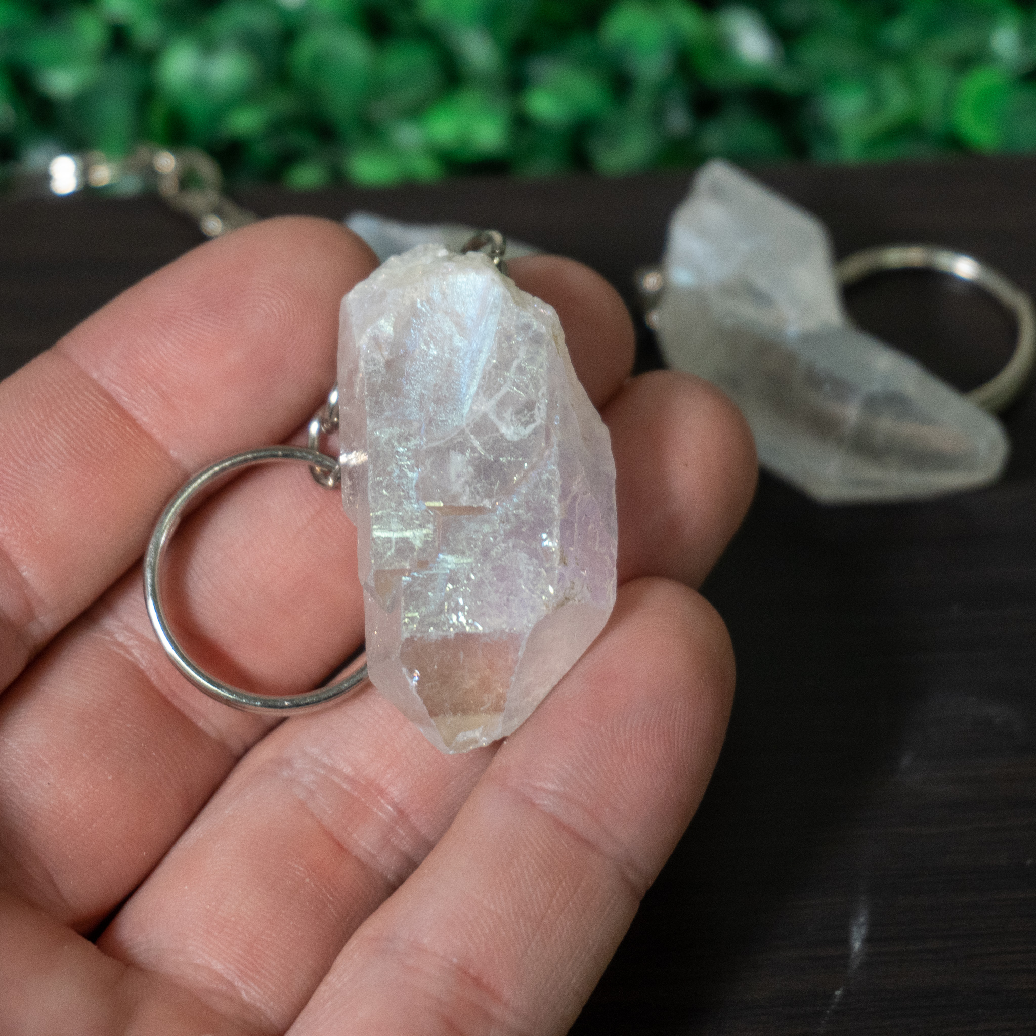 Angel Aura Quartz Keychain - The Crystal Council