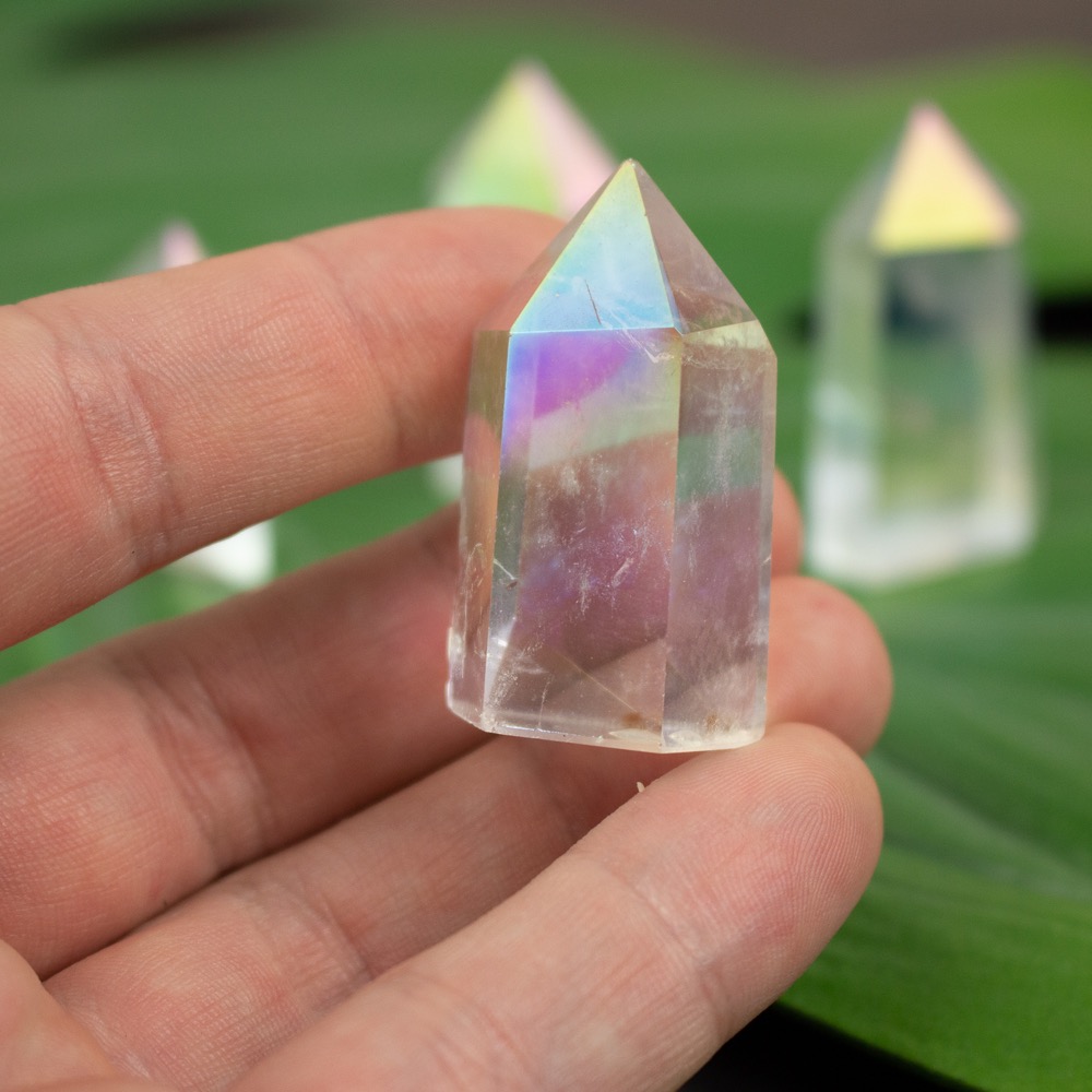 Small Angel Aura Quartz Points - The Crystal Council