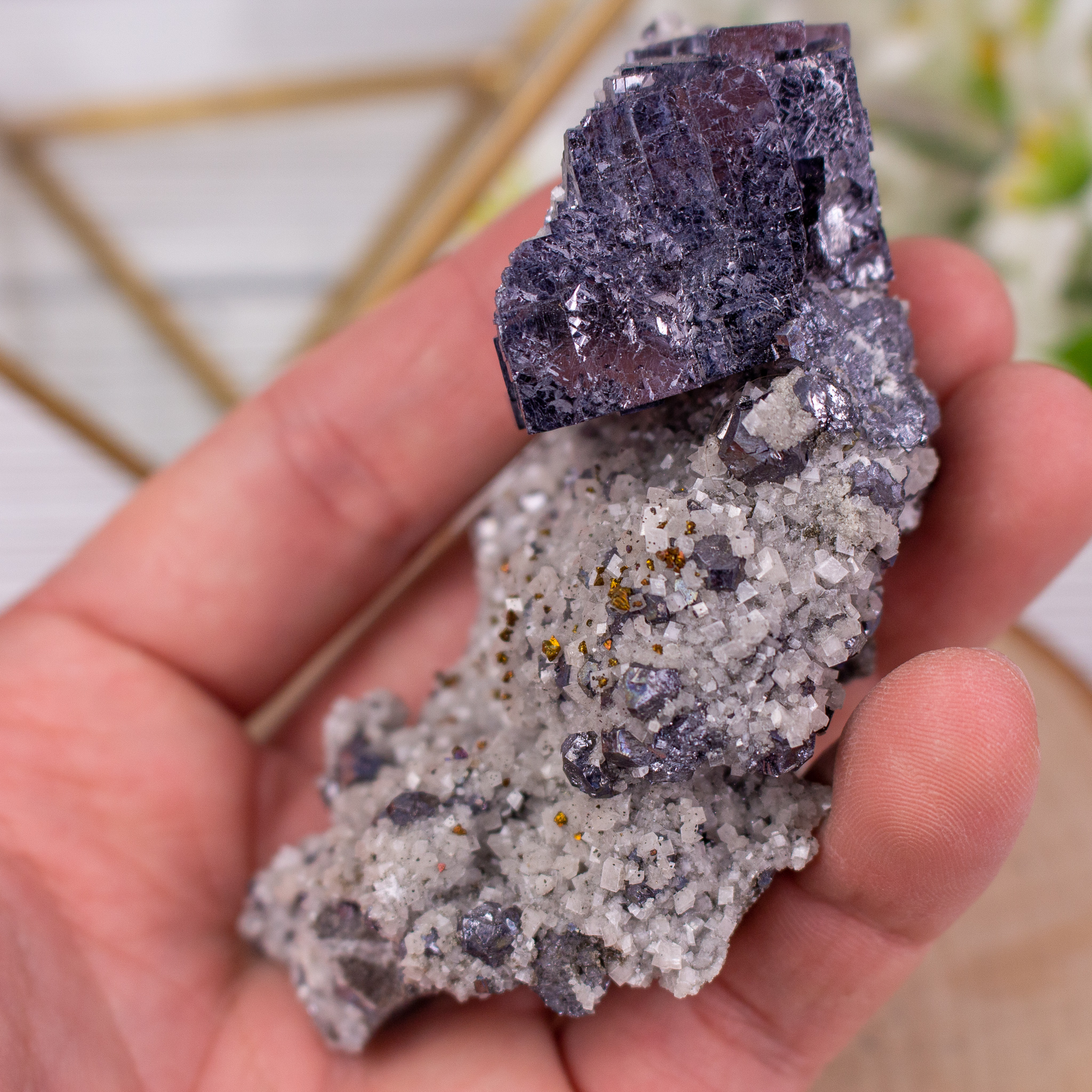 Galena on Calcite #2 - The Crystal Council