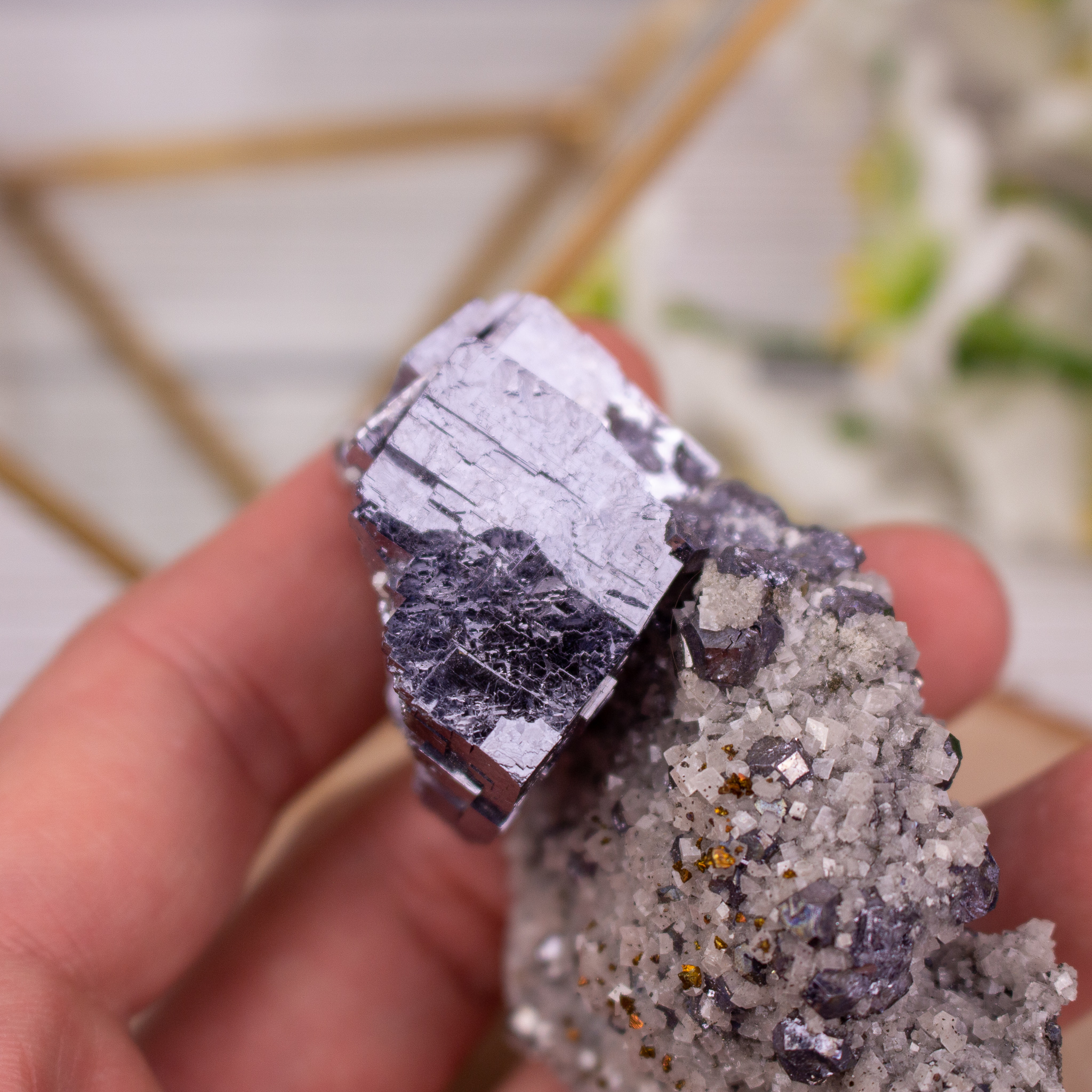 Galena on Calcite #2 - The Crystal Council