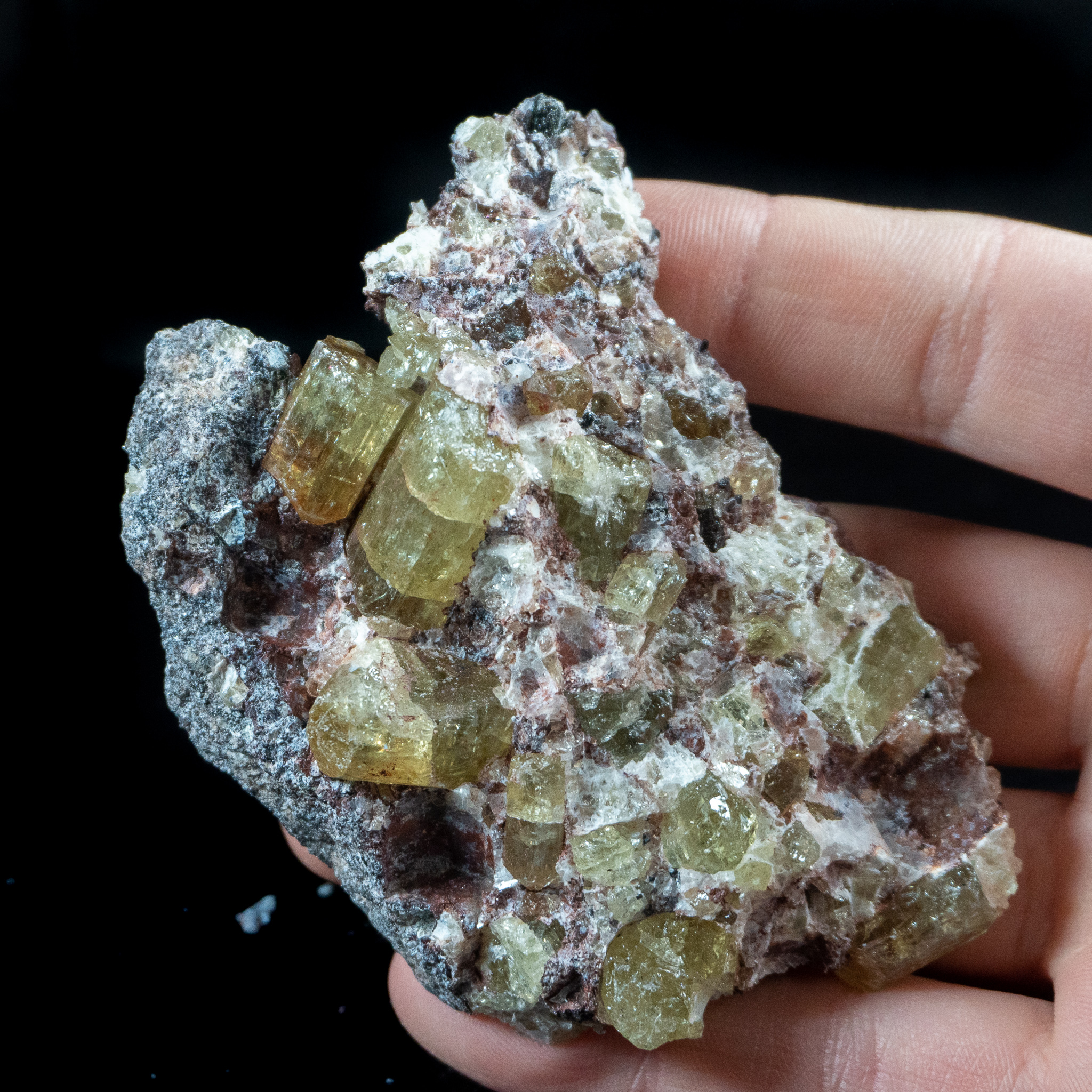 Green Apatite in Matrix #3 - The Crystal Council